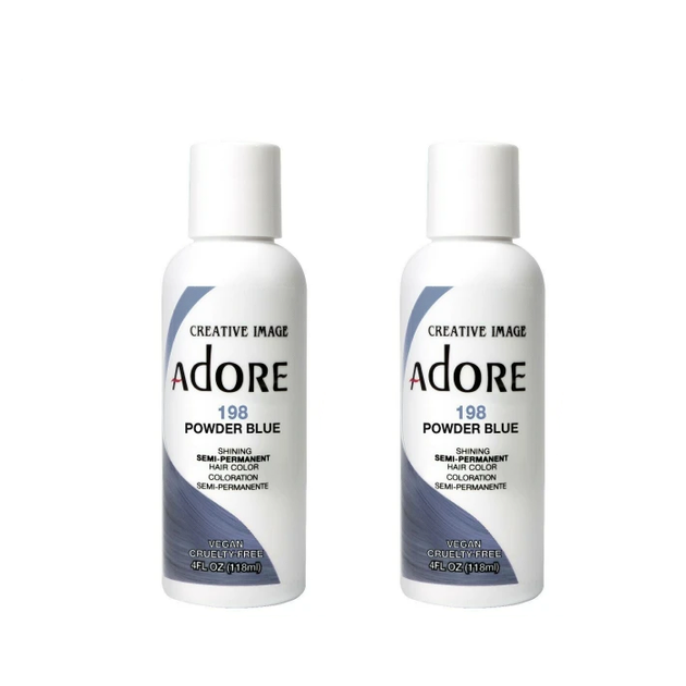 Adore Semi-Permanent Hair Colour 198 Powder Blue Duo (2x118mL ...